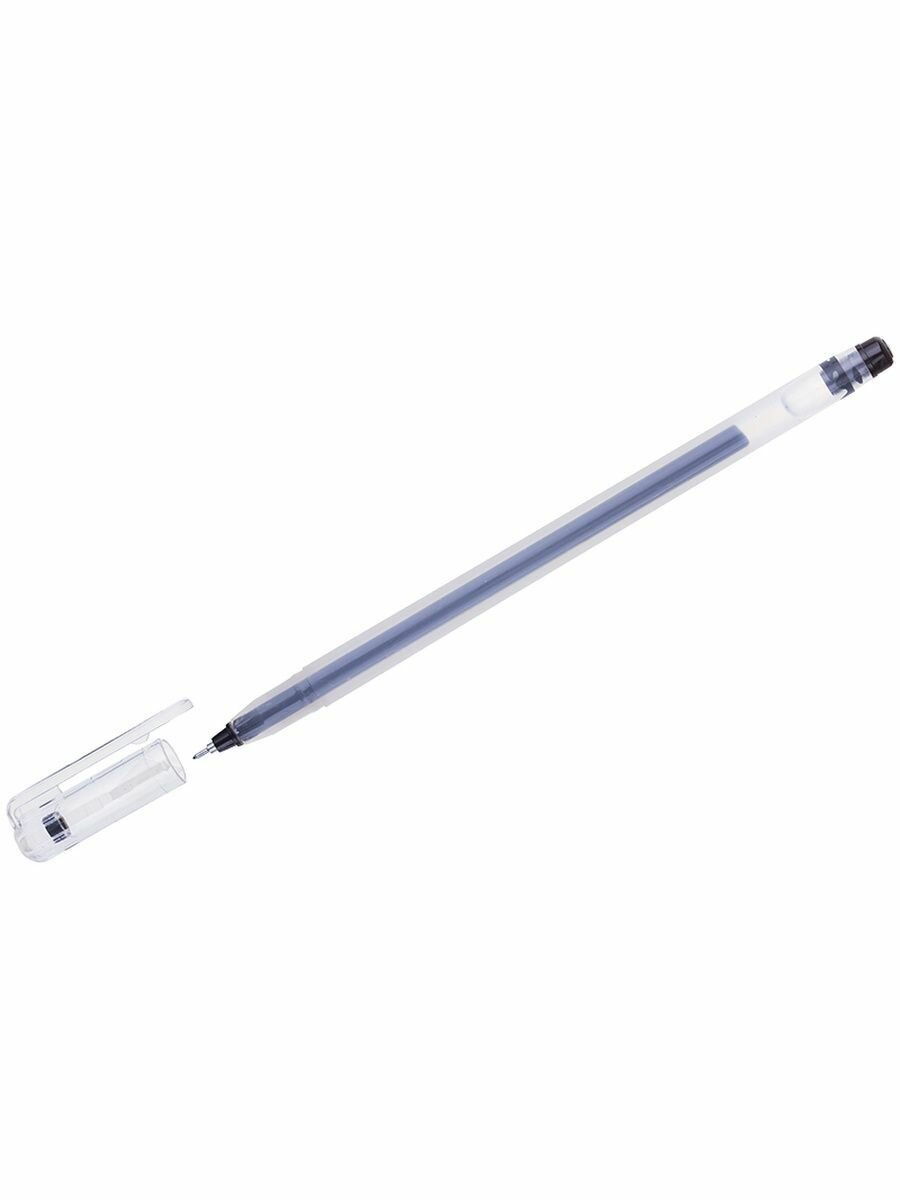 Ручка гелевая Crown "Multi Jell" черная, 0,4мм, игольчатый стержень (12 шт), MTJ-500B