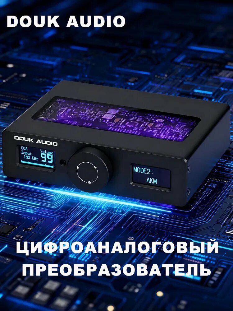 Цифро-аналоговый преобразователь (ЦАП) Douk Audio Q11: чипы ESS9038 и AK4493, входы Coaxial/Optical/PC-USB, выходы RCA/AUX, поддержка DSD256