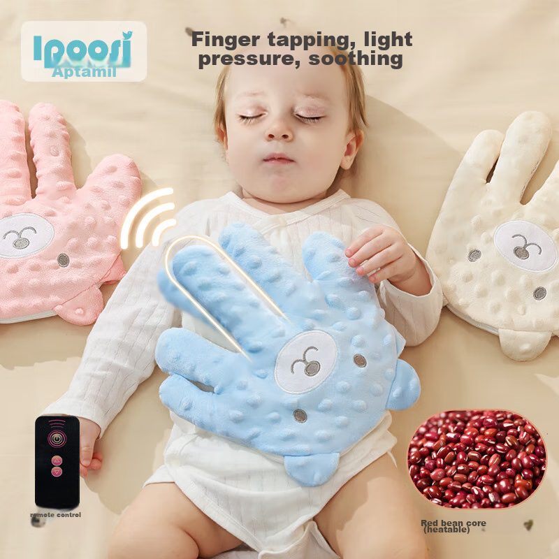 Aibaoshi Baby Comfort Hand Automatic Pat Sleep Soothing Device, Electric Comfort Pillow, Two-Month Crying Prevention, Anti-Startle, Blue Bear 2501