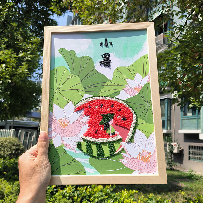 Картина из бобов по двадцати четырем солнечным термам, картина из пяти злаков и круп, 3D-картина из семян для дошкольников, набор материалов для рукоделия