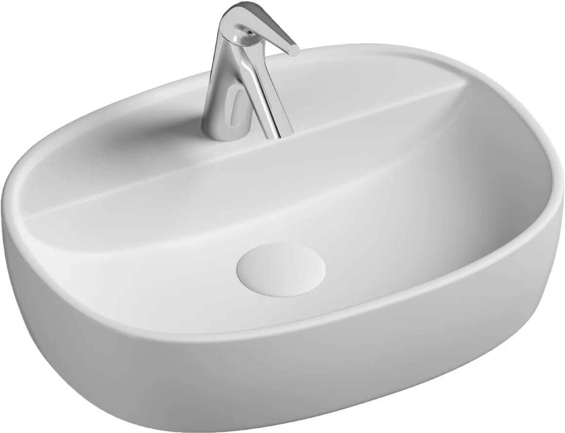 Накладная раковина Ceramicanova Element CN6036, фарфор, белый, 50×38×12 см