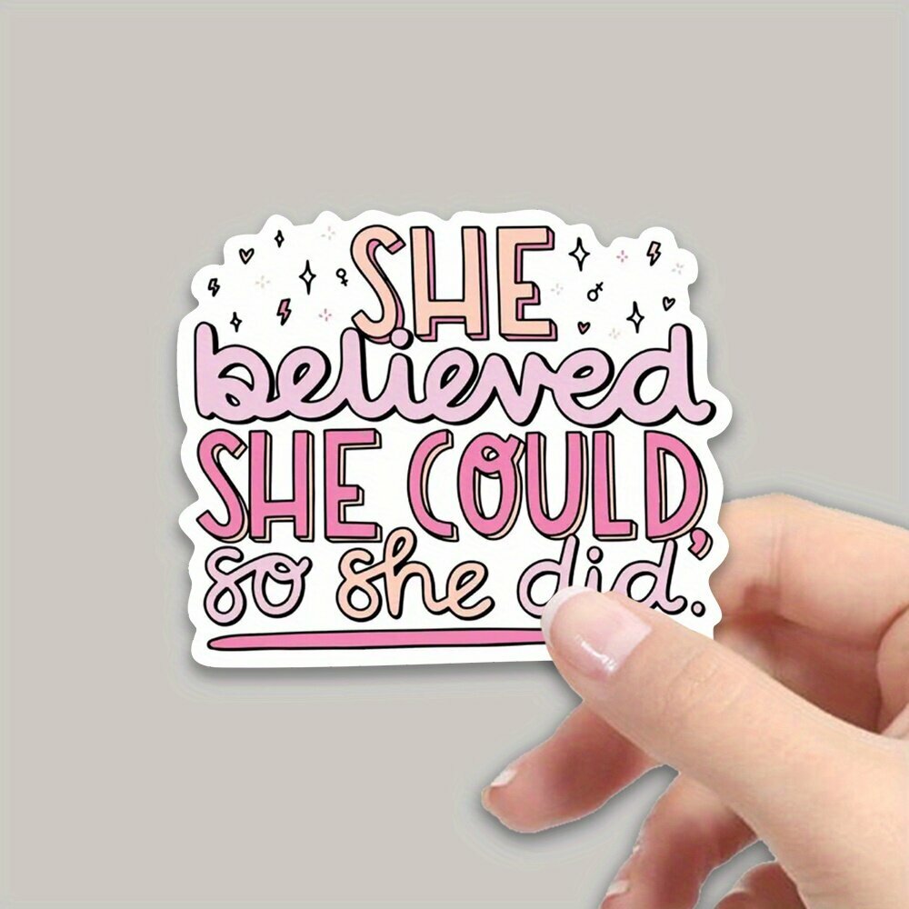Наклейка с надписью «She Believed She Could So She Did», 1 шт.