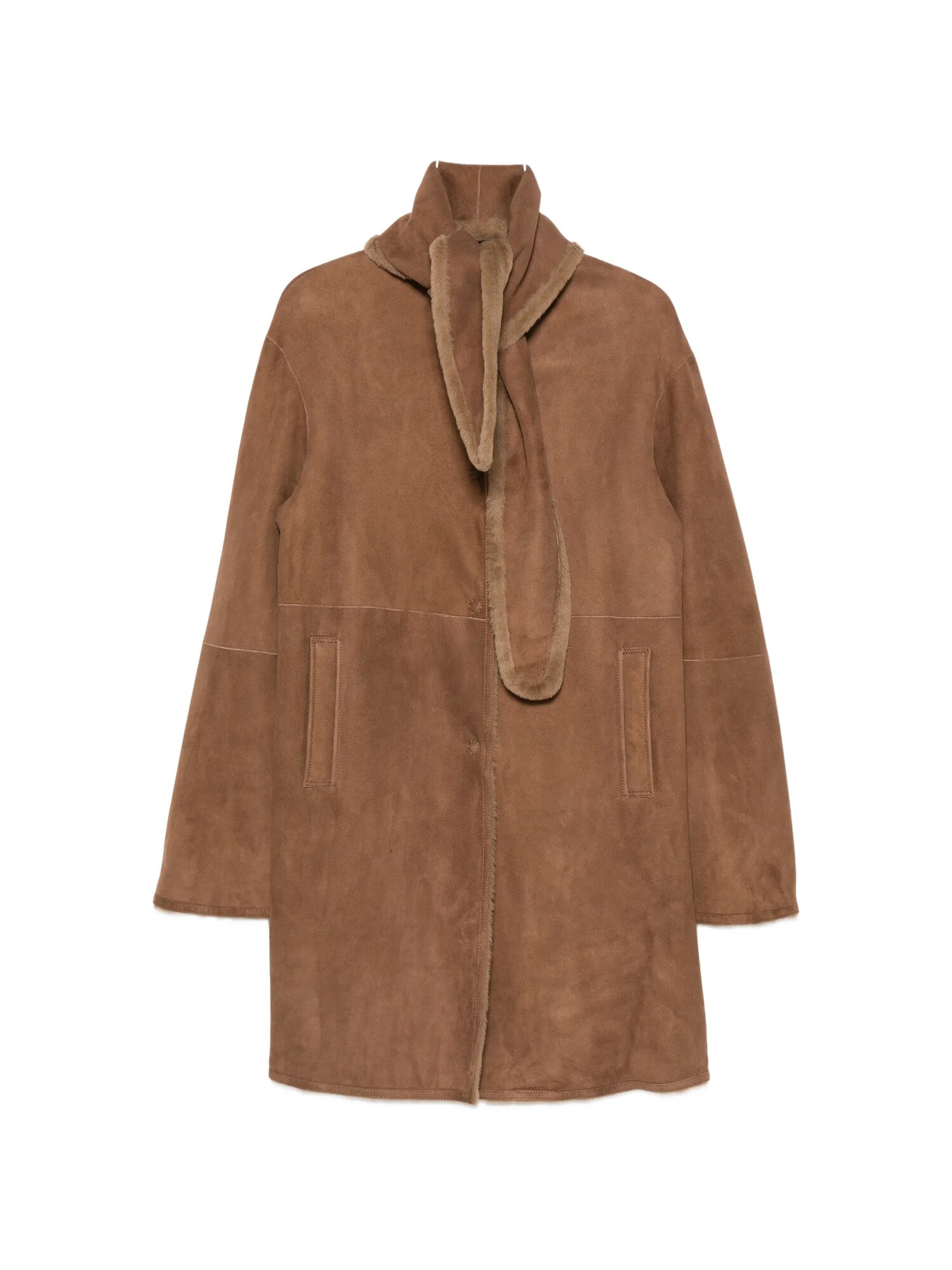 Пальто Shearling-linned scarf-detail coat