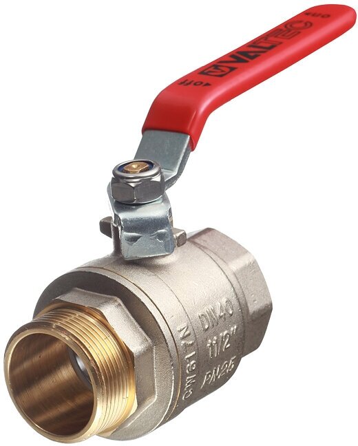 Кран шаровой латунный Valtec Base 1 1/2 ВР(г) х 1 1/2 НР(ш) ручка прямой (VT.215. N.08)