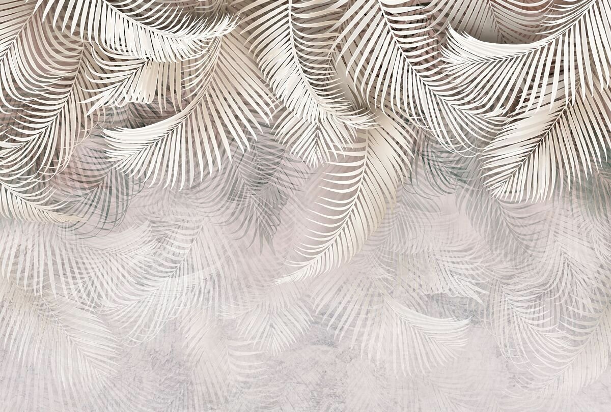 Фотообои флизелиновые с виниловым покрытием И 990 Серо-коричневые перья 400х270см