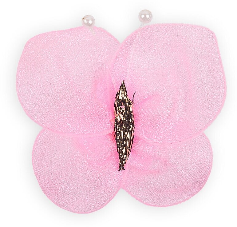 BLITZ 24 Бабочка капрон №02 розовый декоративная бабочка для волос с креплением