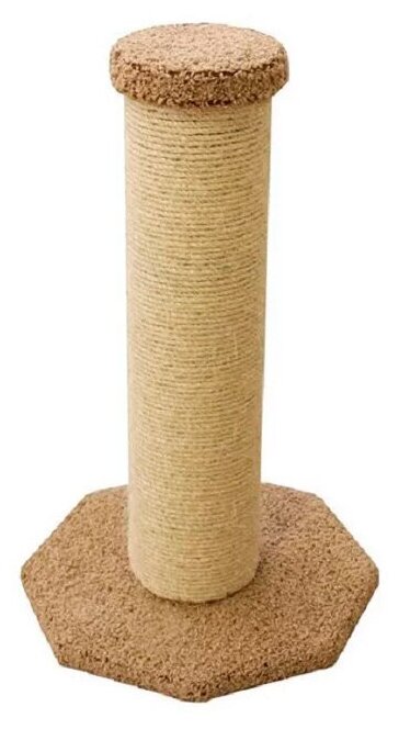 Когтеточка Столбик мощный Пушок ковролин бежевая (1 шт)