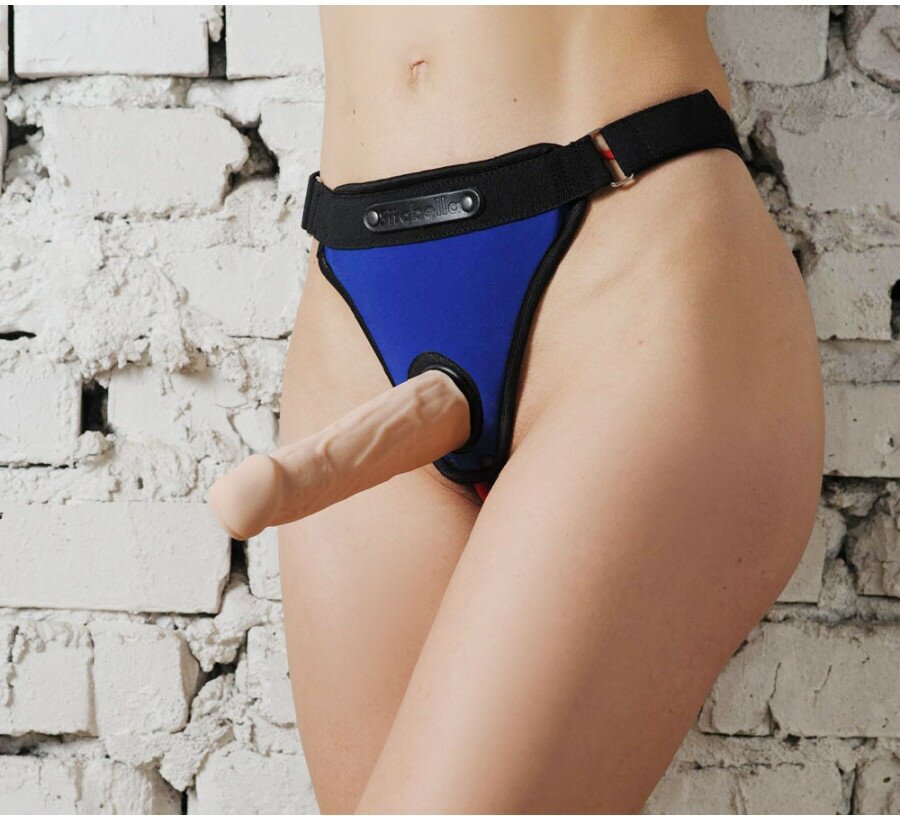 Трусики Sokro с коннектором и насадкой-фаллосом, Polyskin, синие, S-L