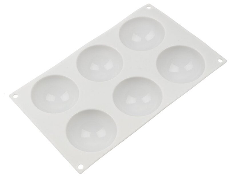 Формы для выпечки силиконовые "S-CHIEF" SPC-0309 для пирожных 29.6 x 17.3 x 3.5 см "полусферы"- 6 ячеек