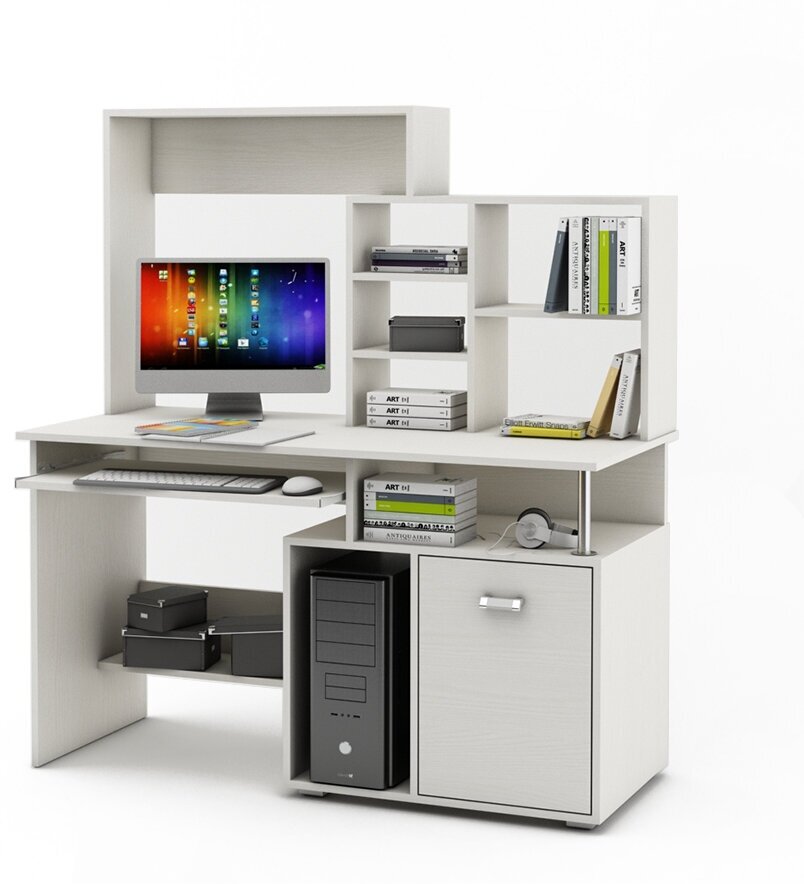 Стол компьютерный "Имидж (Арсенал) 58", ЛДСП, с надстройкой, 130x60х145 см, отделение для системного блока