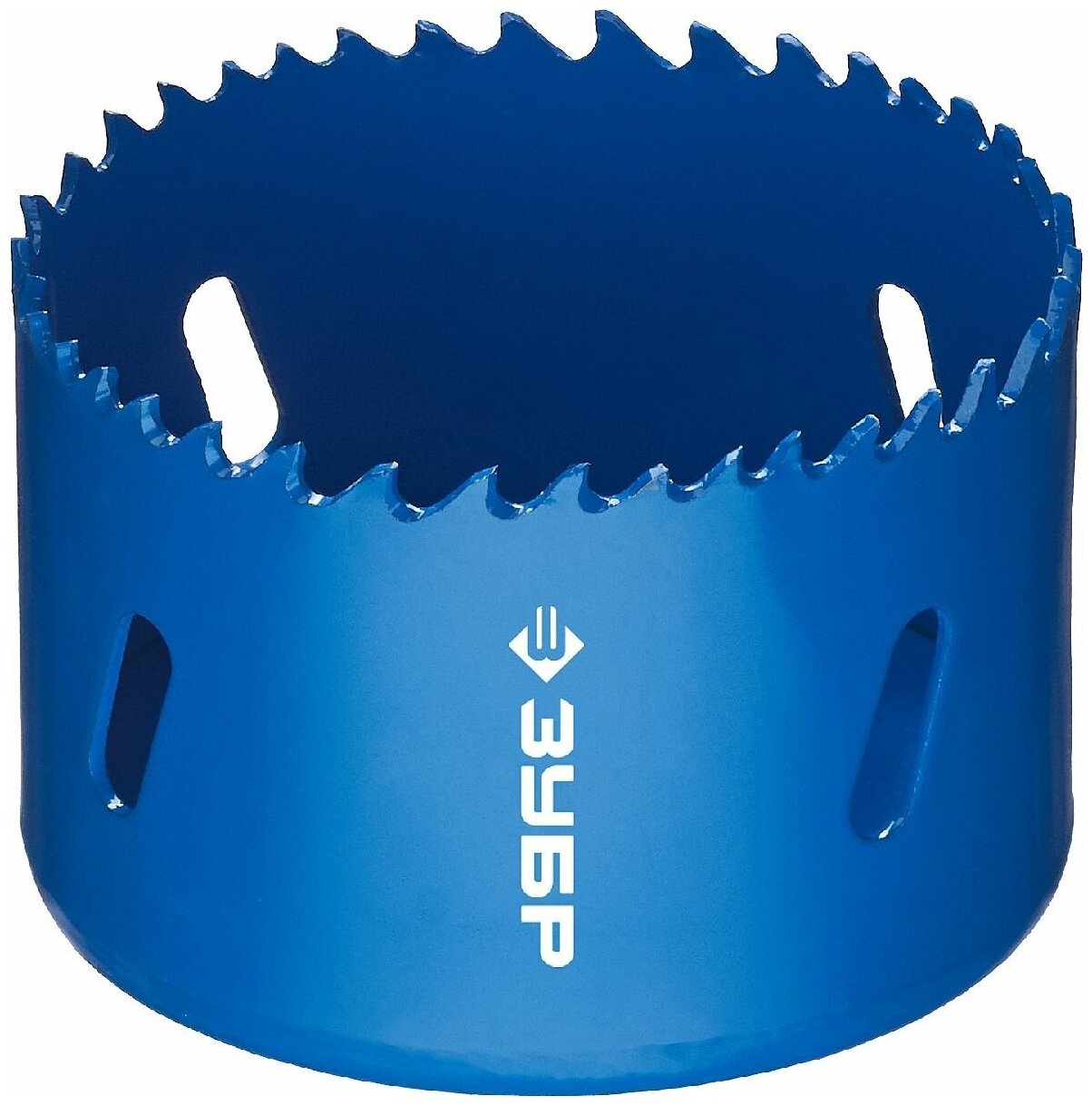 Биметаллическая коронка ЗУБР 67мм быстрорежущая сталь М42 для металла дерева ДСП гипсокартона пластмасс 38мм глубина 5/8" резьба