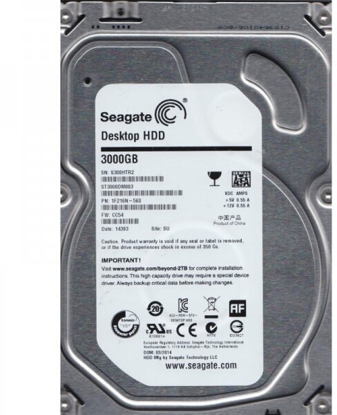 Жесткий диск Seagate ST3000DM003 3Tb 5900 SATAIII 3.5" HDD