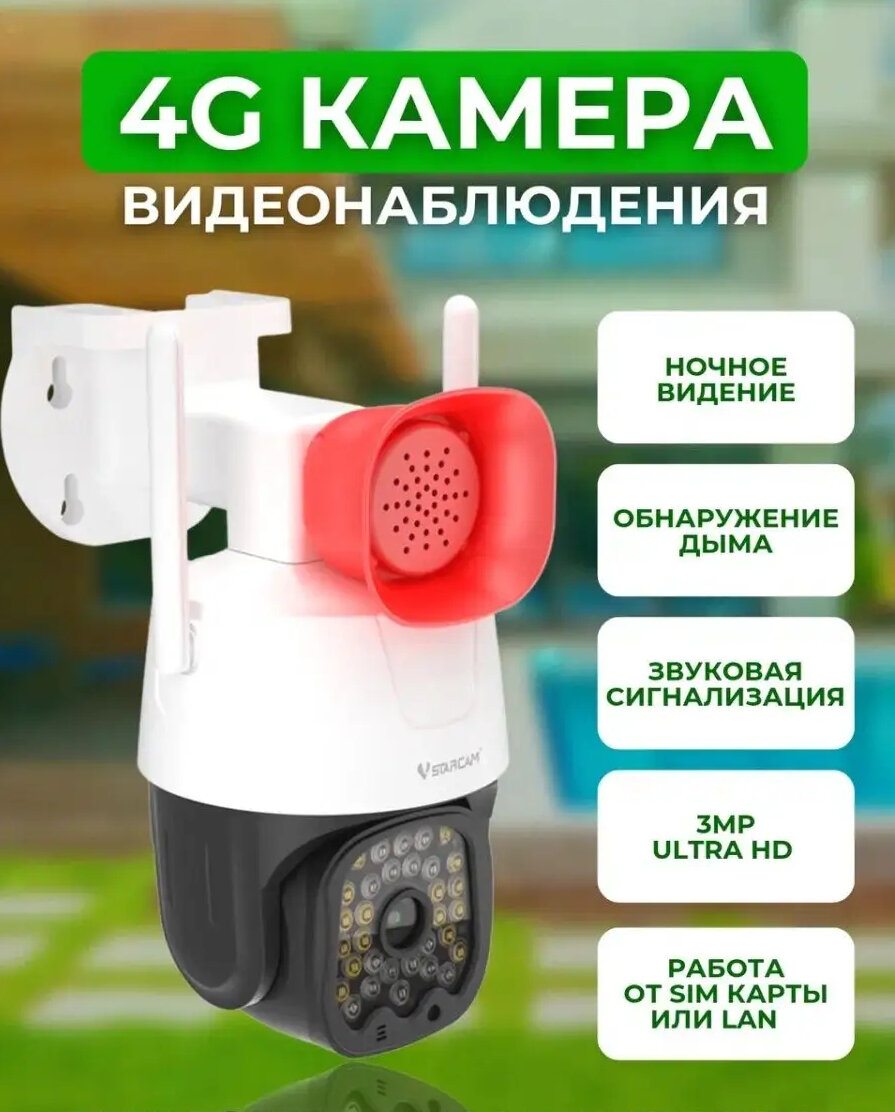 Водонепроницаемая камера с проводным Wi-Fi и SIM 4G