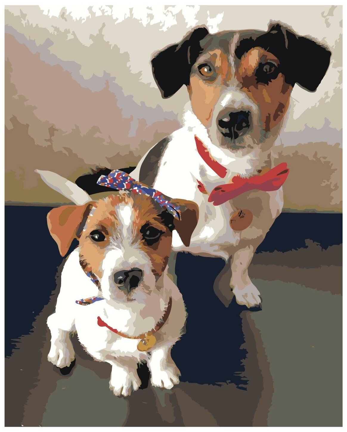 Две собаки джек рассел Раскраска картина по номерам на холсте