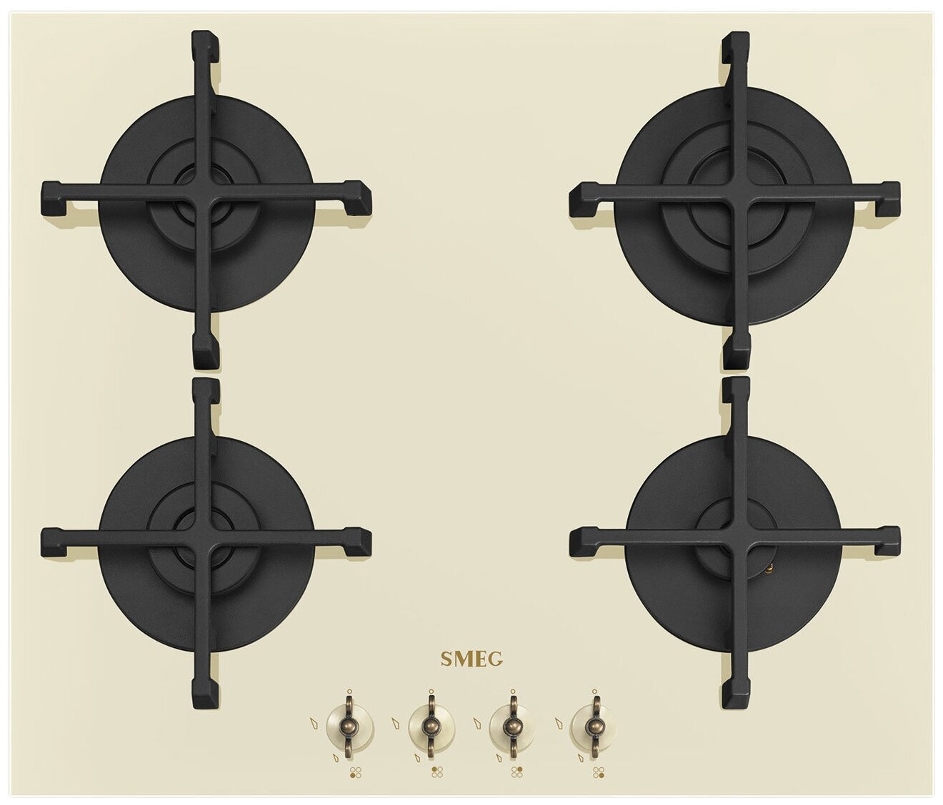 Газовая варочная поверхность Smeg PV864PO, кремовый, закаленное стекло