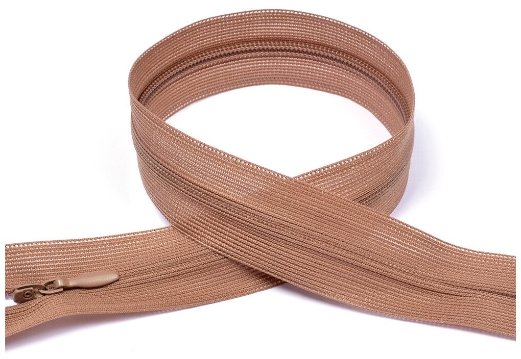 Молния неразъемная MaxZipper пласт. потайная №3 50см цв. F293 св. коричневый уп.50шт