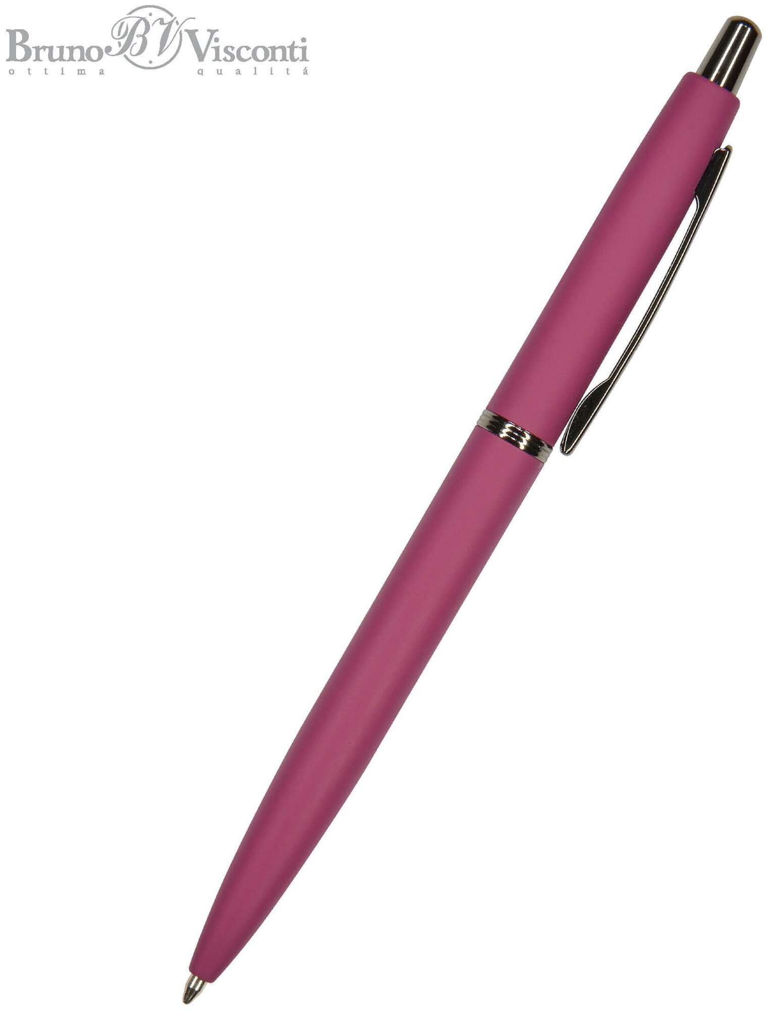 Ручка «San Remo» шариковая автоматическая, Чёрный металлический корпус, 1 мм, Синяя