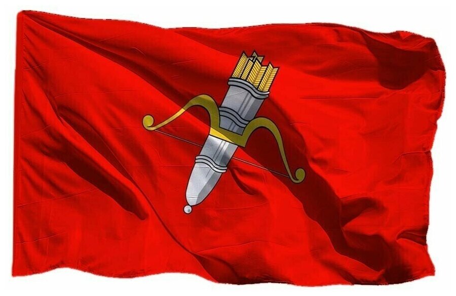 Флаг Ачинска на шёлке, 90х135 см - для ручного древка