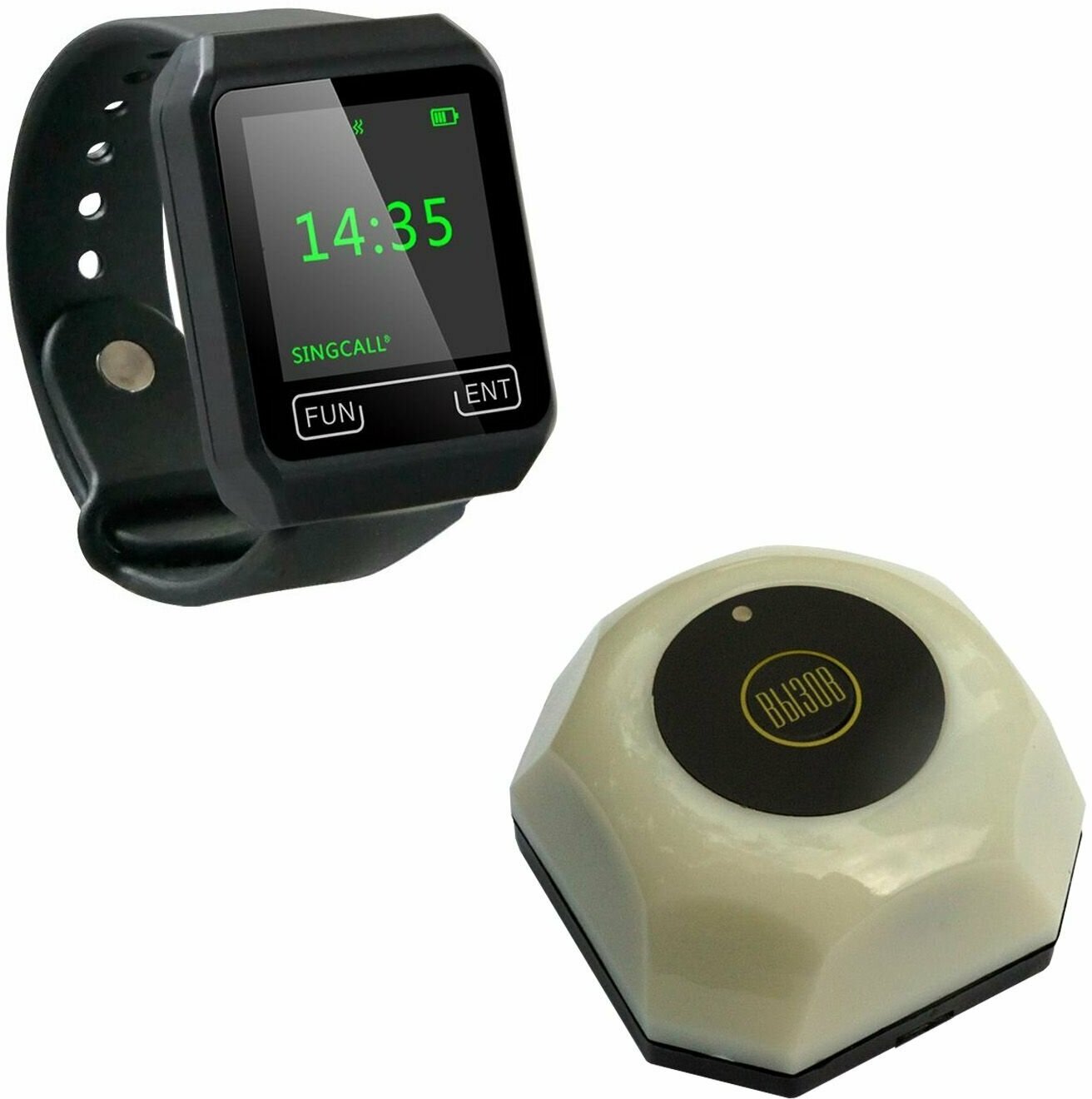 Комплект системы вызова персонала: часы-пейджер П-14 и 1 кнопка вызова К-6