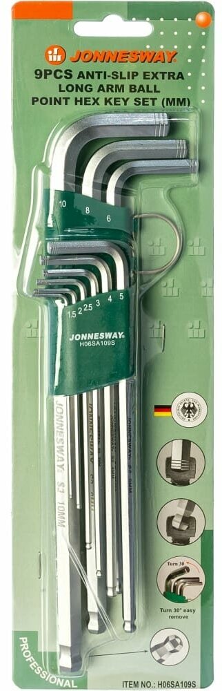 Набор шестигранных ключей Jonnesway X-TRA LONG