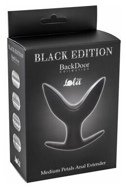 26305 Lola Toys Back Door Medium Petals Anal Extender, черный. Анальный якорь среднего размера