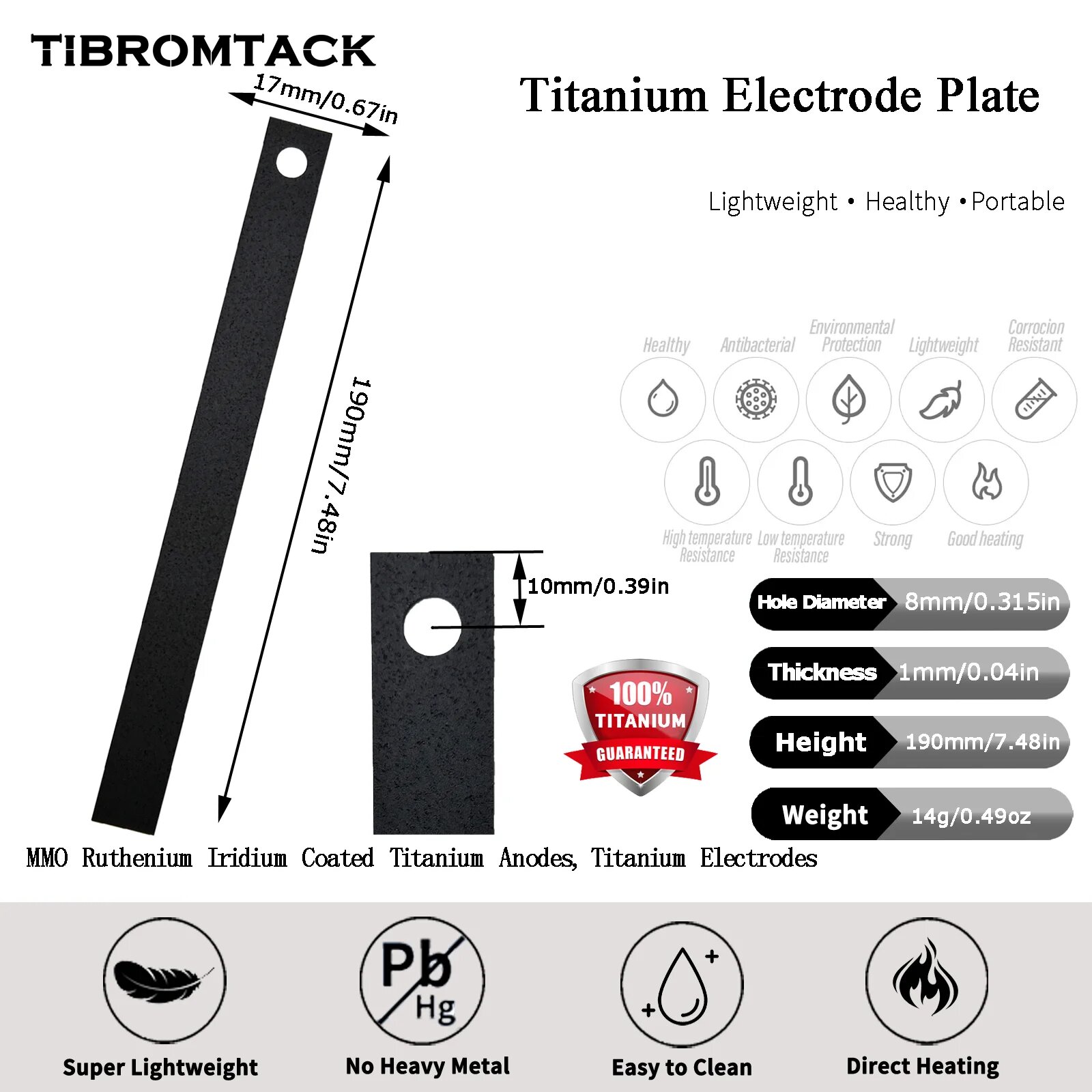 Титановая анодная пластина TIBROMTACK для генератора хлора