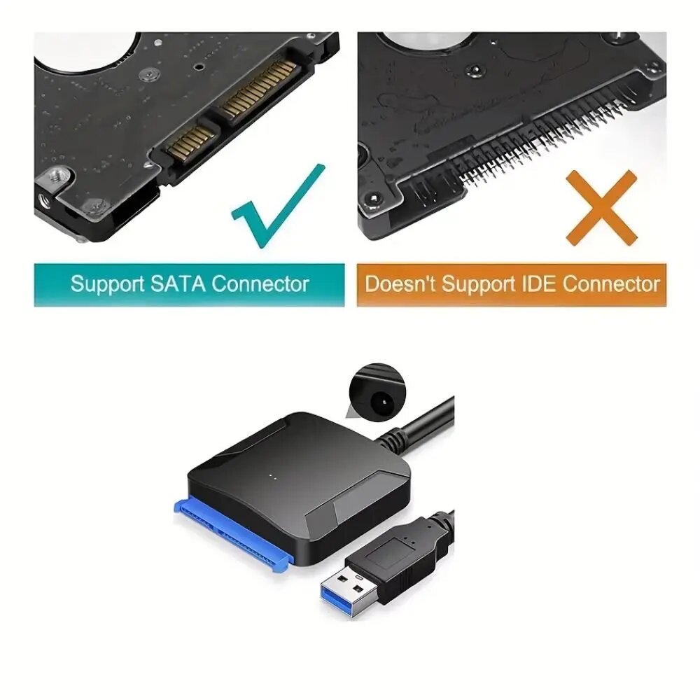 Кабель-адаптер USB 3.0 - SATA — фото 1