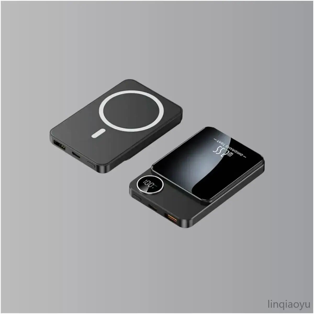 Повербанк MagSafe для iPhone 10000 mAh 20 Ватт, внешний аккумулятор, power bank на айфон, беспроводная зарядка на айфон / черный