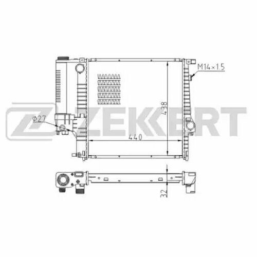 Основной радиатор (двигателя) ZEKKERT MK1000 для BMW 3 серия E30, E36, Z3 E36