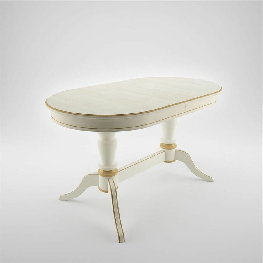 Стол обеденный RB Орфей-2 Эмаль 11+Патина золото/Шпон дуб Размеры: Высота 760мм Глубина 800мм Ширина 1400мм