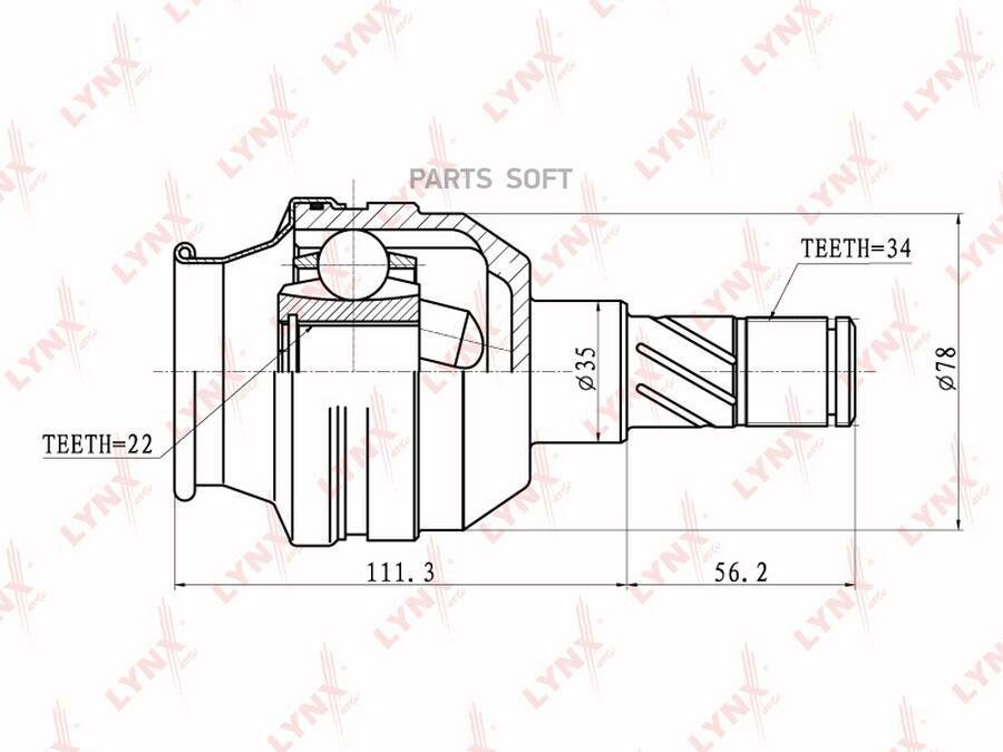 CI1810 LYNXAUTO ШРУС внутр.