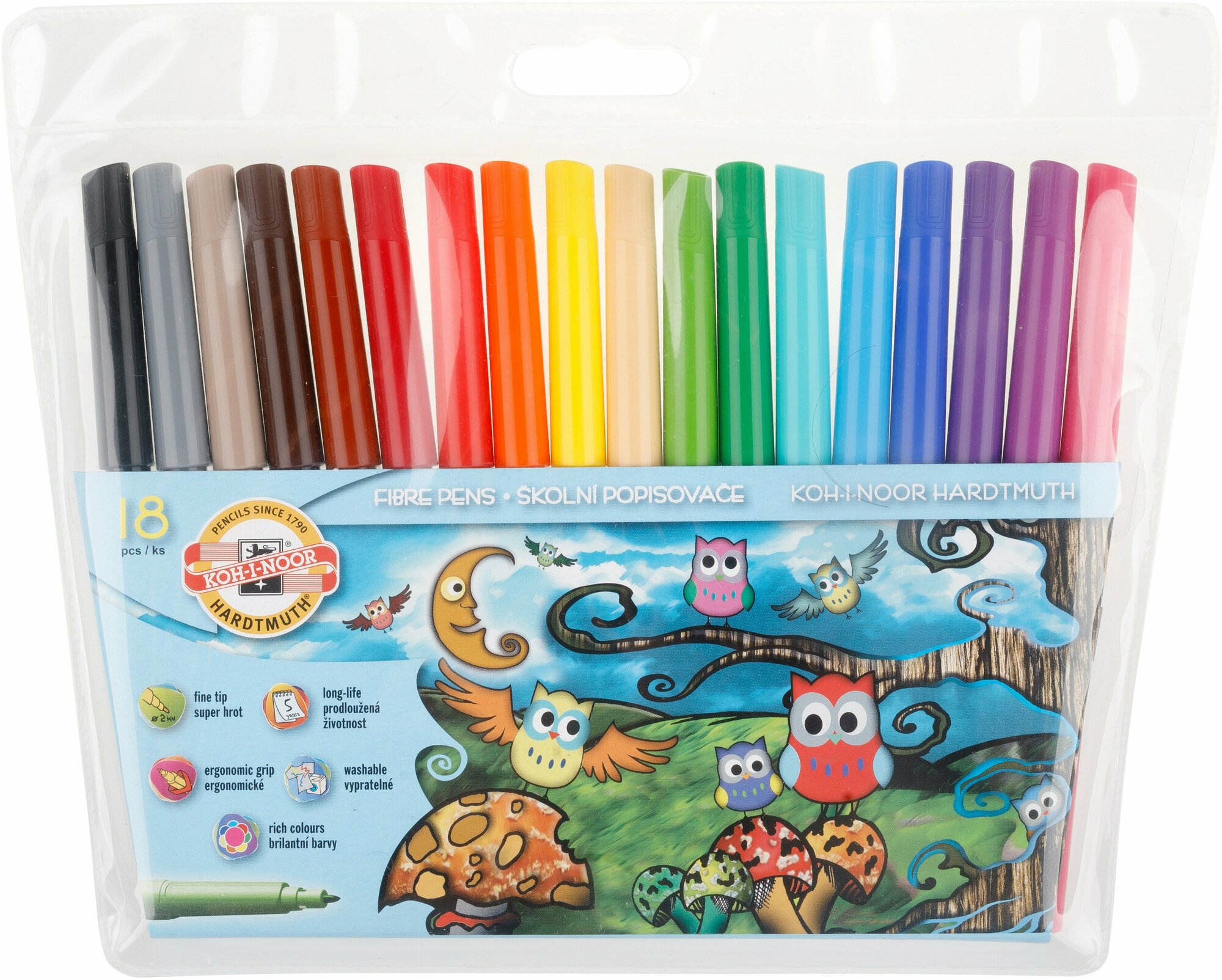 Фломастеры Совы, 18 цветов