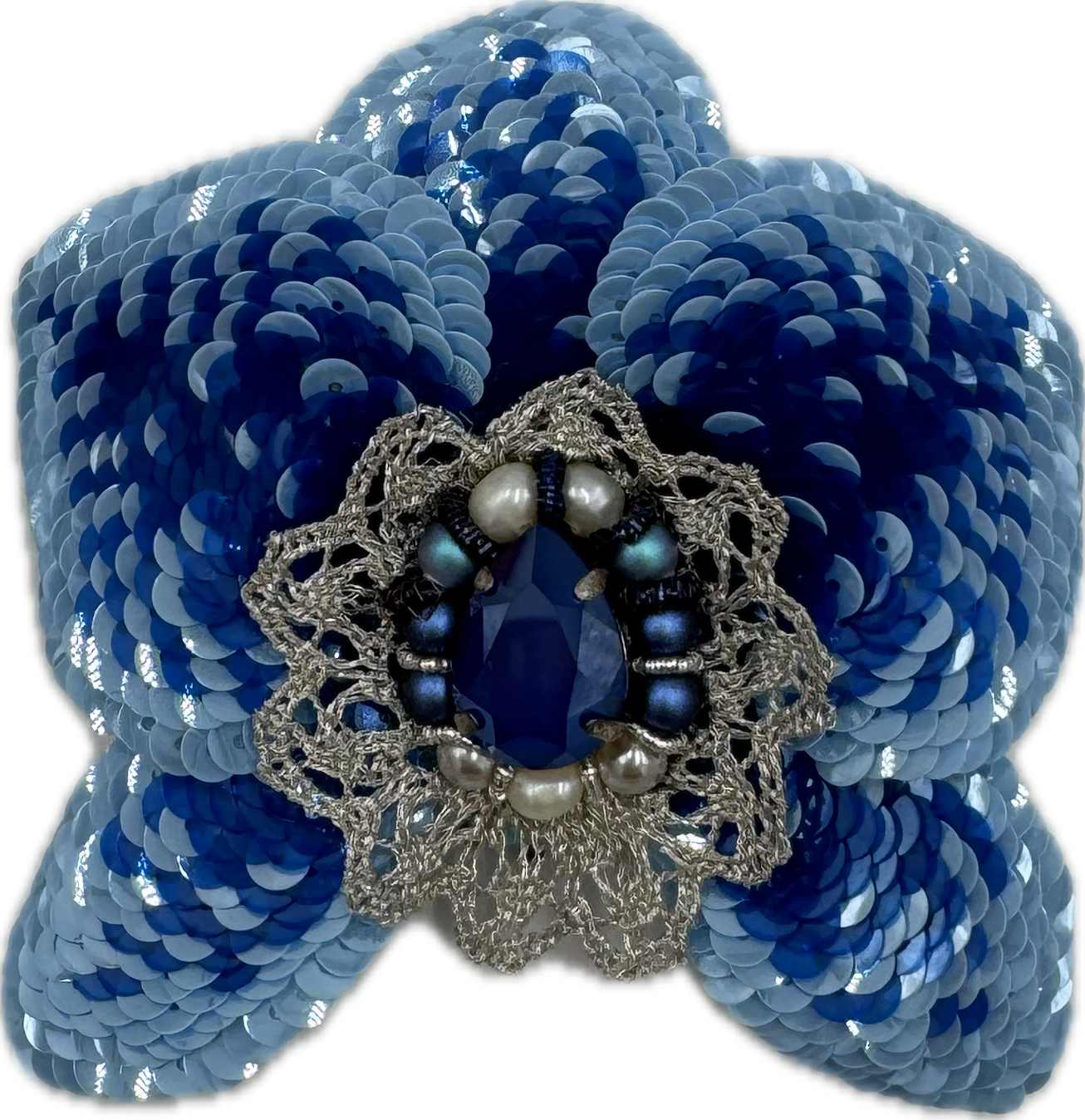 Брошь, Swarovski Zirconia, бисер, жемчуг имитация