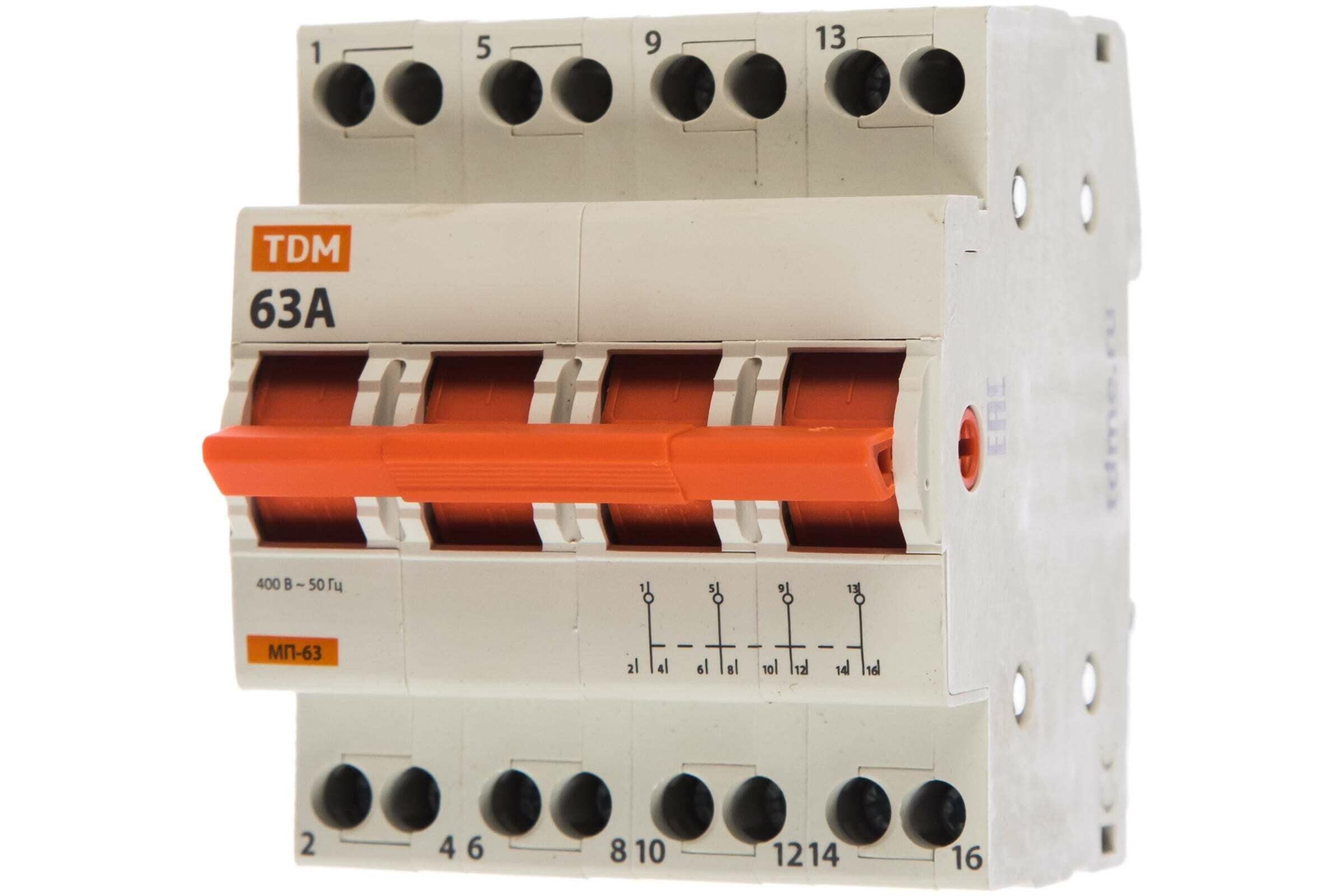 Модульный трехпозиционный переключатель TDM МП-63 4P 63А SQ0224-0036