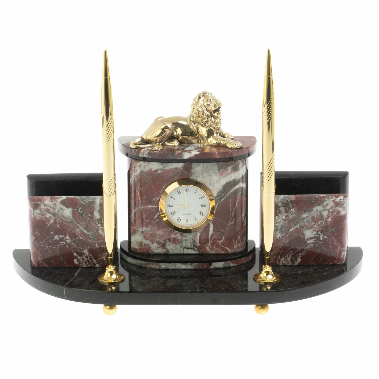 Письменный набор с визитницами "Лев" креноид 119693