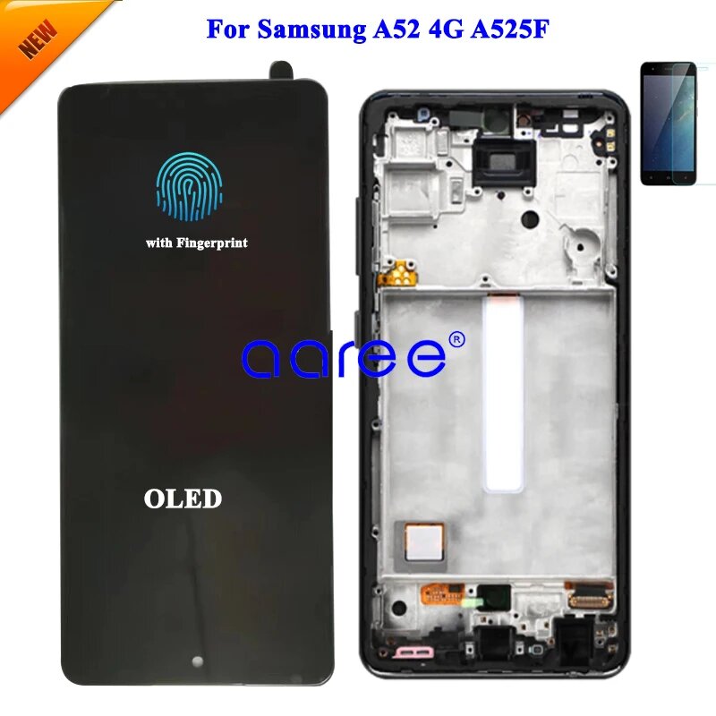 OLED ЖК-дисплей для Samsung A52 ЖК-дисплей A525F ЖК-дисплей для Samsung A52 A525F ЖК-экран с сенсорным дигитайзером в сборе OLED Black Frame