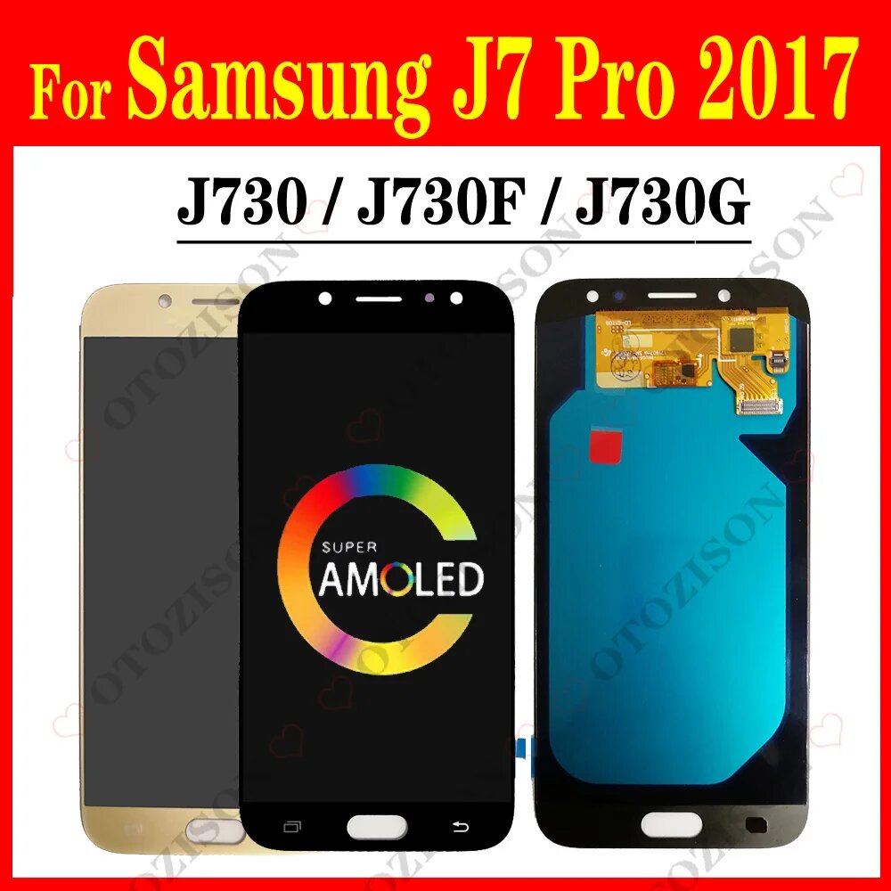 AMOLED-экран J730 для Samsung Galaxy J7 2017, ЖК-дисплей J730F/DS J730FM/DS, сенсорный TFT -- Gold