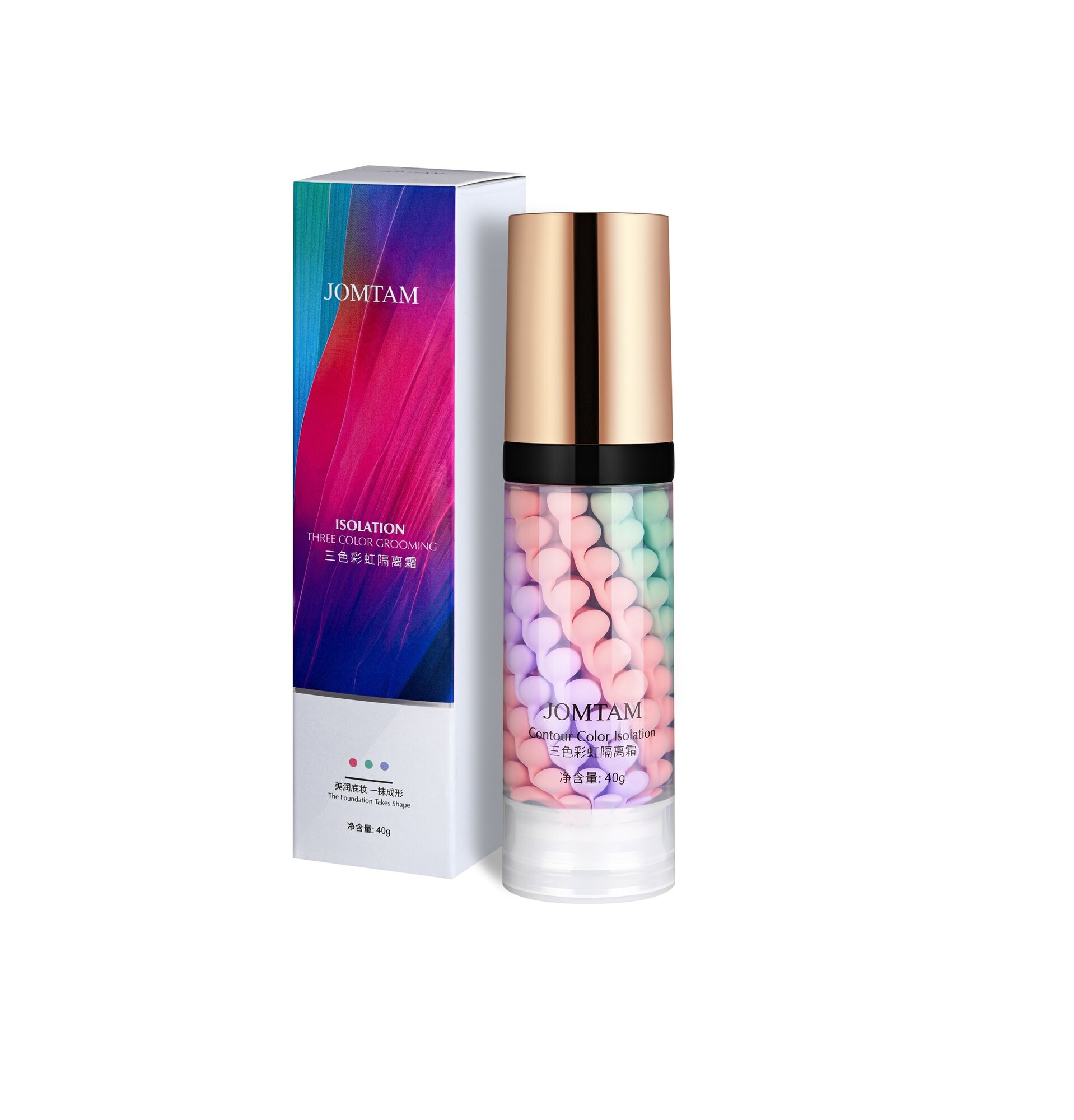 Выравнивающая база основа под макияж Jomtam "Isolation" 3в1 (розовая) маскирующая недостатки 40 гр.