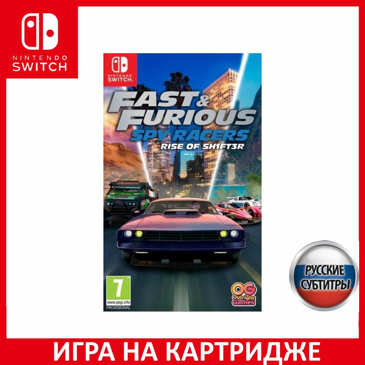 Игра Форсаж Шпионы-гонщики Подъем SH1FT3R (Fast and Furious Spy Racers Rise of SH1FT3R) Switch Русская Версия Картридж на Nintendo Switch