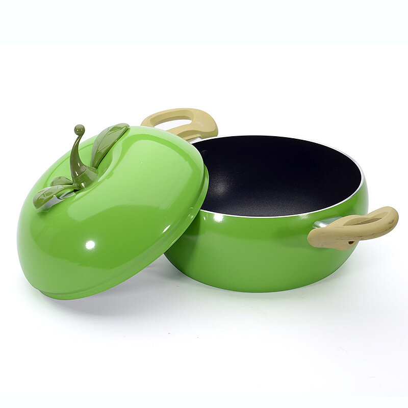 Оптовая фруктовая суповая кастрюля, антипригарная кастрюля, томатная кастрюля, суповая кастрюля с двумя ручками, двойное дно, домашняя керамическая антипригарная кастрюля для детского питания