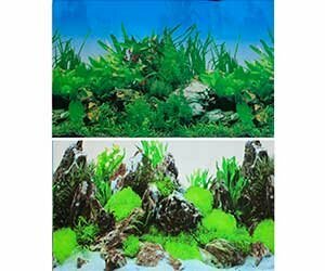 Фон для аквариума двусторонний prime растительный/скалы с растениями 30*60см pr-002248