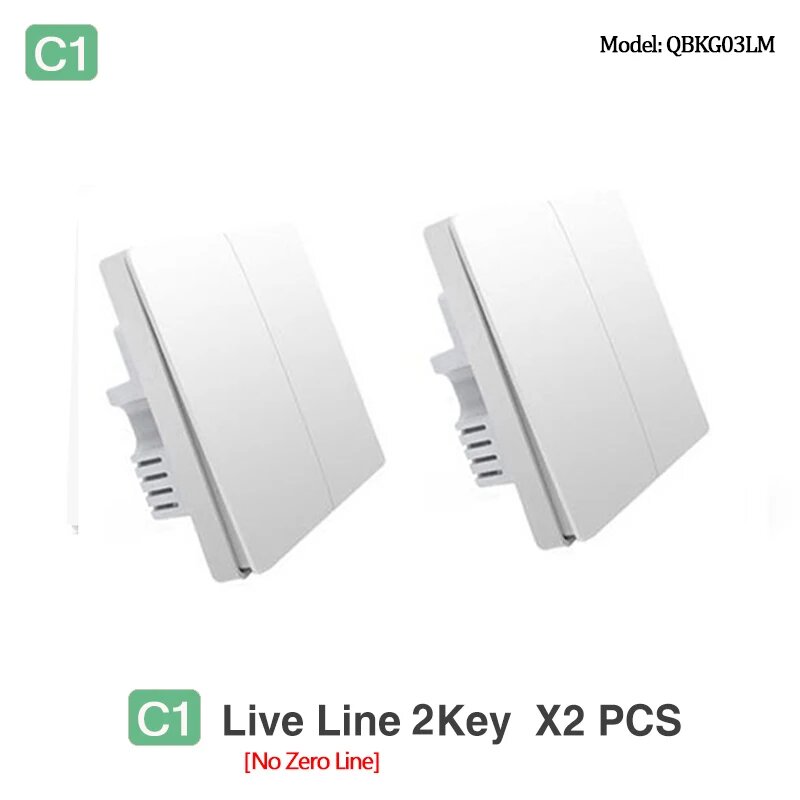 Aqara D1 Smart ZigBee 2X2 переключатель без нейтрали