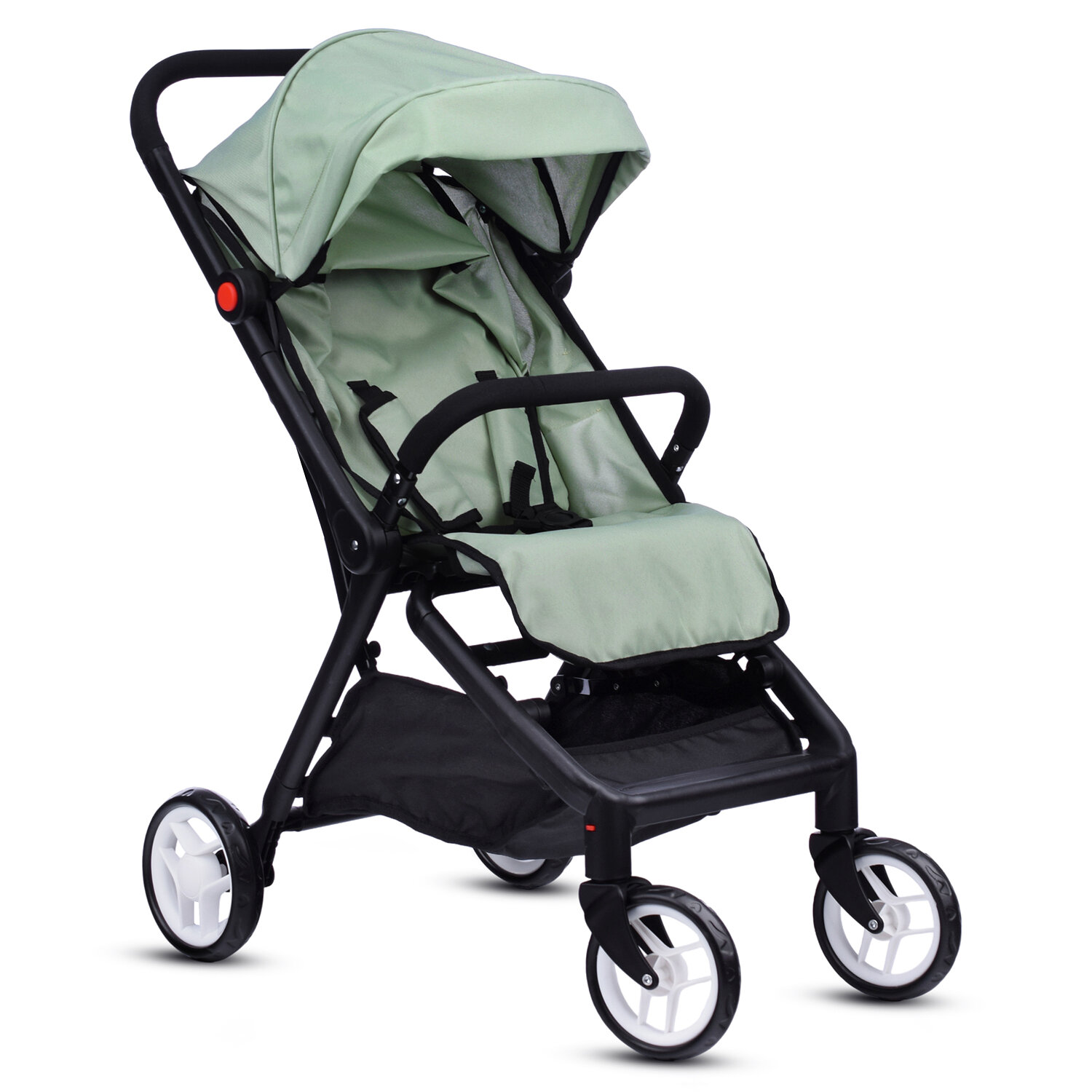 Коляска для кукол 9699 прогулочная, складная, с корзиной, цвет хаки