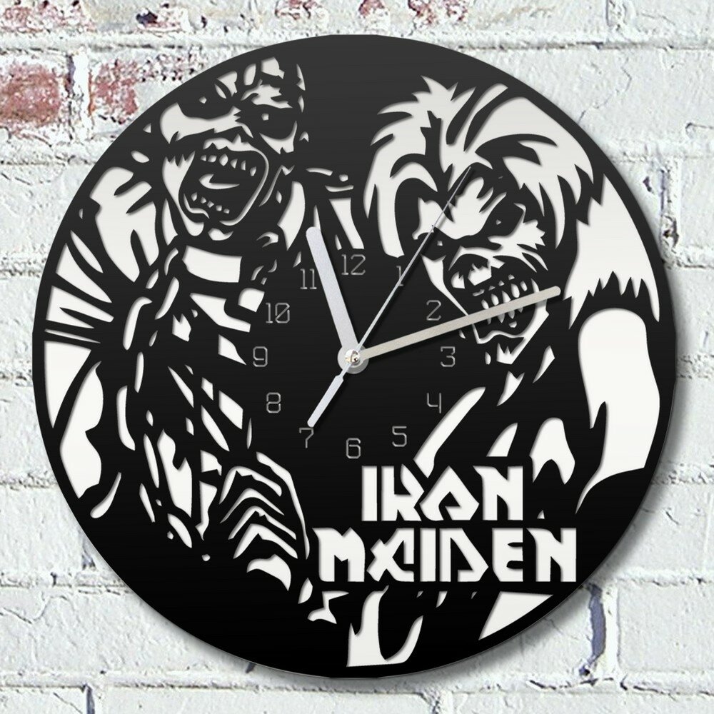 Настенные деревянные бесшумные часы Музыка Iron Maiden (Рок, Хеви Металл, Хард рок ) - 5244