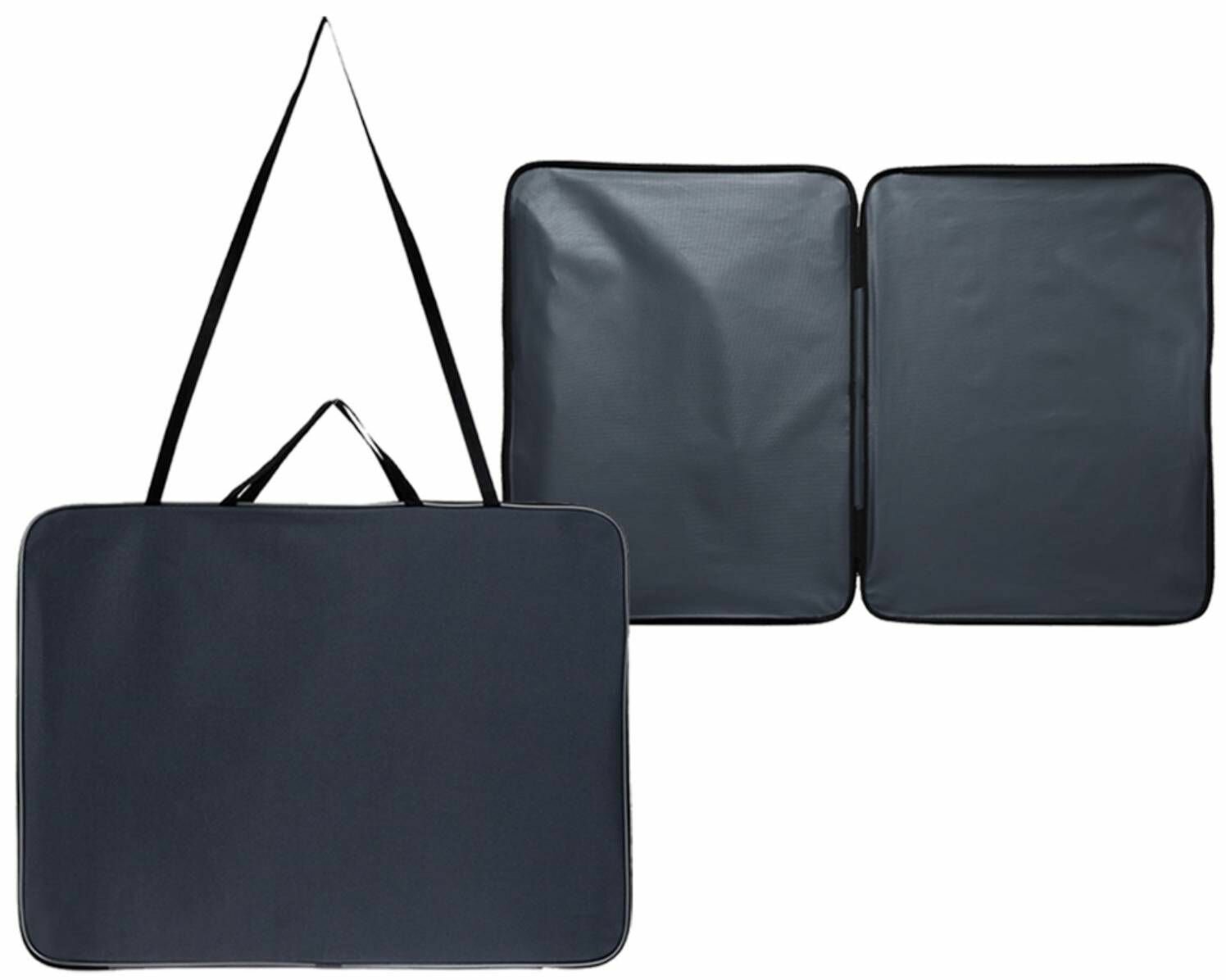 Папка-портфель для рисунков и чертежей, школьная текстильная сумка для художника на молнии с ручками, формат А2, 640 х 470 х 50 мм, серая