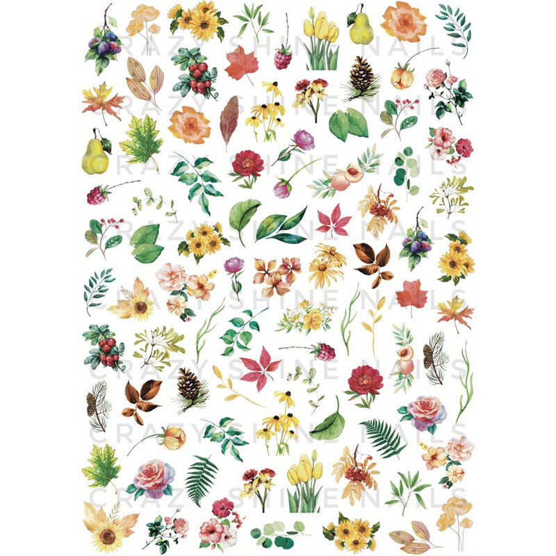 Слайдер-дизайн Crazy Shine Nails №2079 Ягоды и цветы