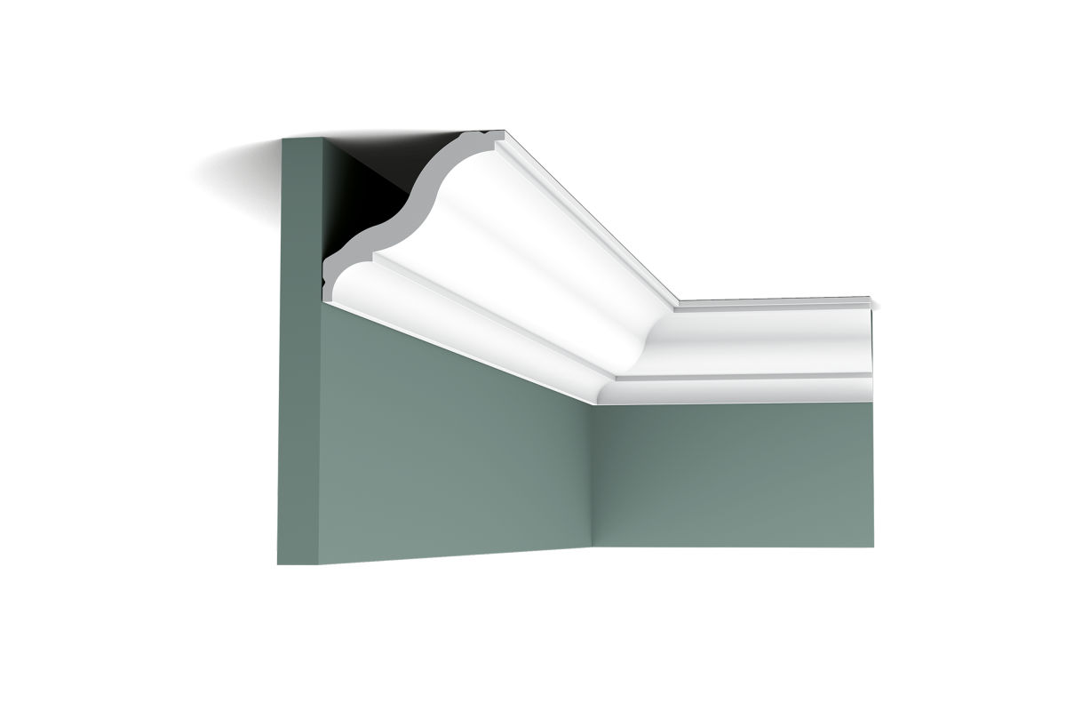 Карниз потолочный широкий 80x80 мм полиуретановый плинтус Перфект C213-2 метра под покраску