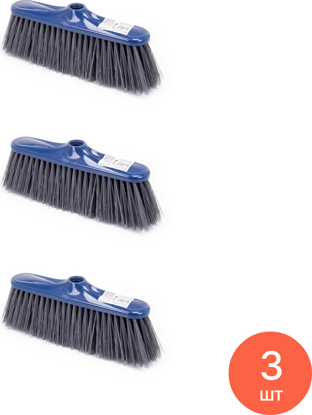 Щетка Martika Фанго для пола без черенка пластик синий 240х110х65мм (комплект из 3 шт)