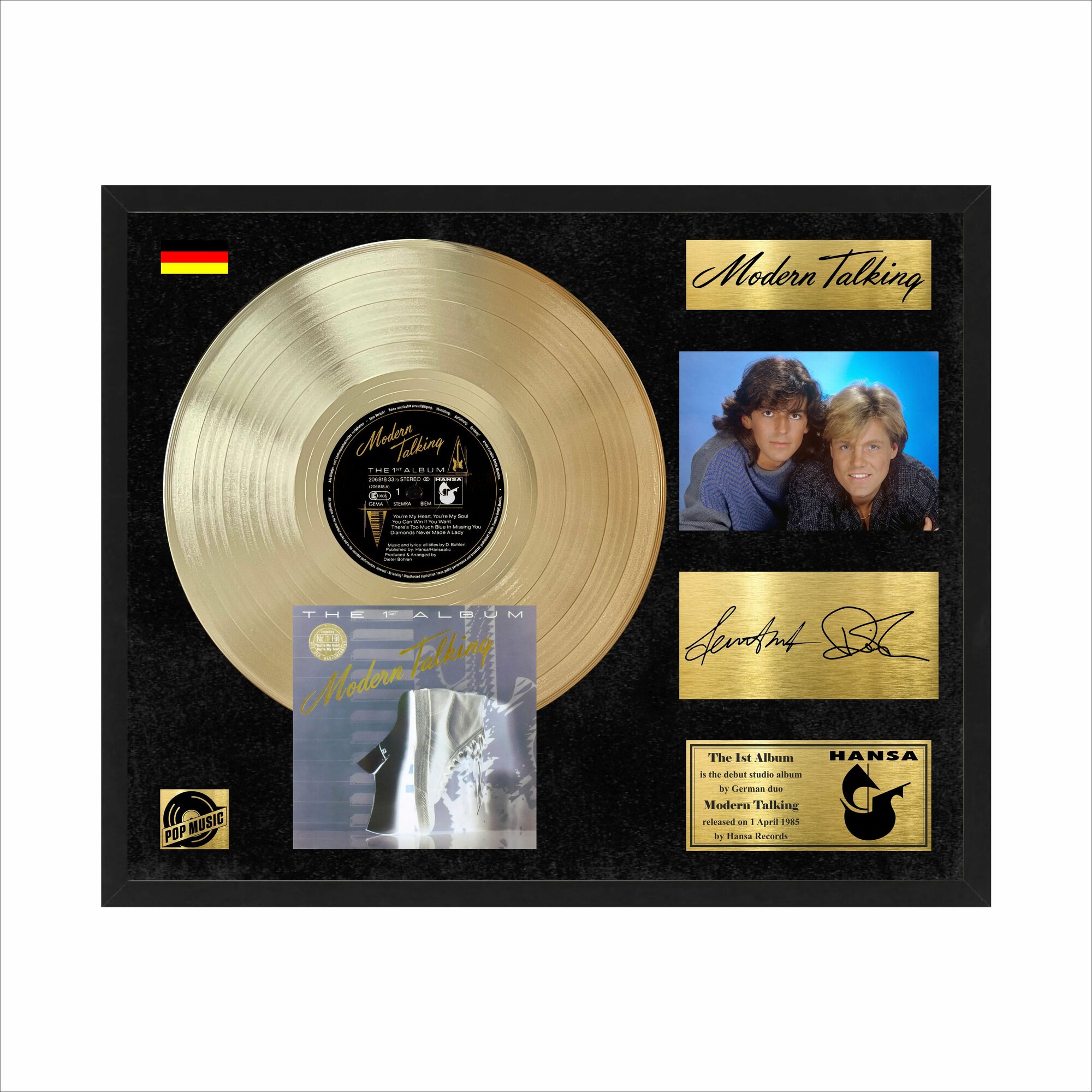Золотой диск Modern Talking 1st album с автографами Томаса Андерса и Дитера Болена
