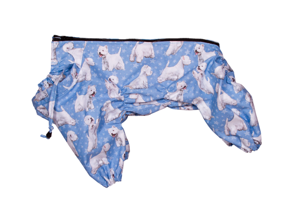 Комбинезон-дождевик для ВЕСТ-ХАЙЛЕНД-УАЙТ-ТЕРЬЕРА суки, мембрана, дизайнерский принт, цвет Вест-хаи